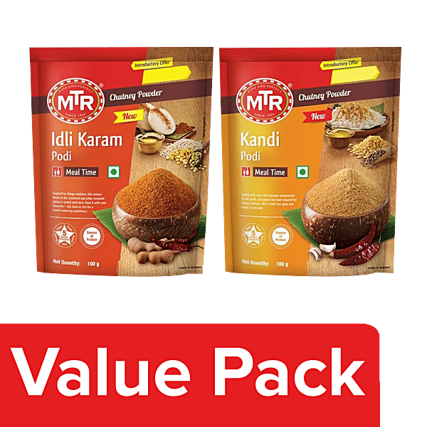 Buy MTR Kandi Podi - Chutney Powder,100 g+ Idli Karam Podi - Chutney ...