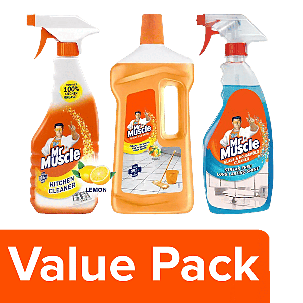 Buy Mr. Muscle Kitchen Cleaner 450ml + Floor Cleaner - Citrus 1L ...