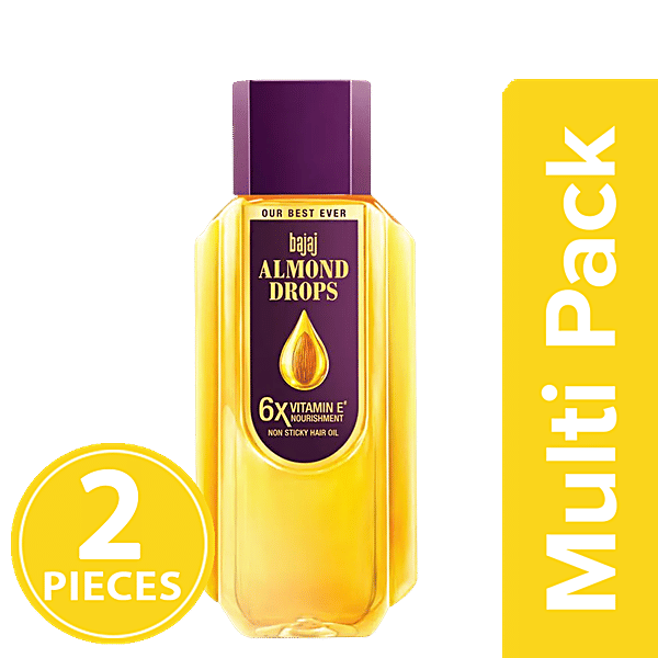 Buy Bajaj Almond Drops Non-Sticky Hair Oil - For Healthy & Beautiful ...