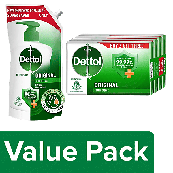 Buy Dettol Original Liquid Handwash Refill, 675 ml + Original Bathing ...