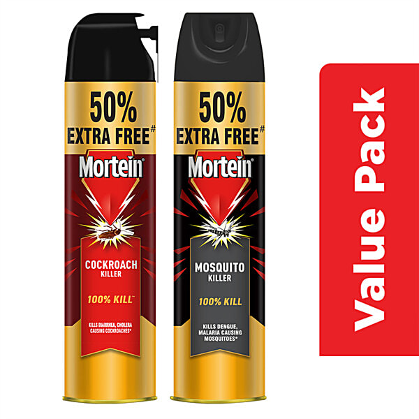 Buy Mortein Cockroach Killer Spray + Mosquito & Fly Killer Spray, Each ...