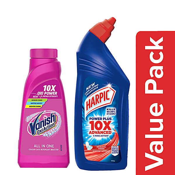 Buy bb Combo Vanish All In One Liquid Detergent,800ml + Harpic Toilet Cleaner,Original,1L Online ...