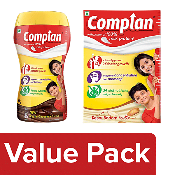Buy Complan Nutrition Drink - Chocolate Flavour 1 Kg + Kesar Badam ...