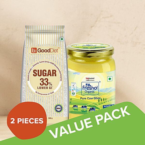 Buy bb Combo Fresho Organic Cow Desi Ghee/Tuppa, 1 L + BB GoodDiet ...