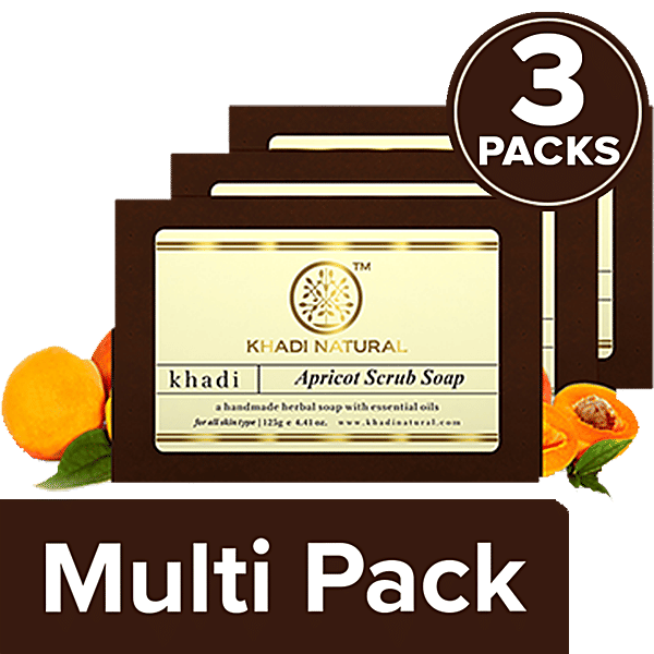 Buy Khadi Natural Apricot Scrub Soap - Handmade, Herbal, All Skin Types, Removes Dead Skin Cells ...