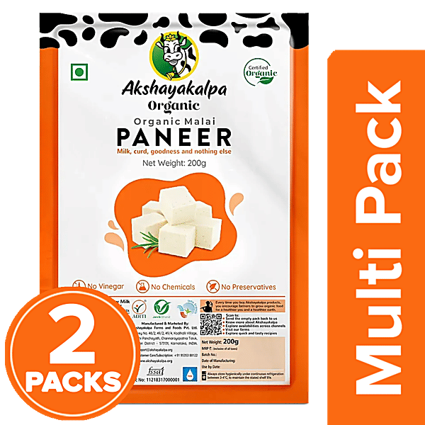 Buy AKSHAYAKALPA Organic Malai Paneer Online at Best Price of Rs 252.56 ...