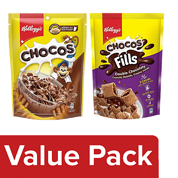 Buy Kelloggs Chocos, 250 g + Chocos Fills - Double Chocolaty, 160 g ...