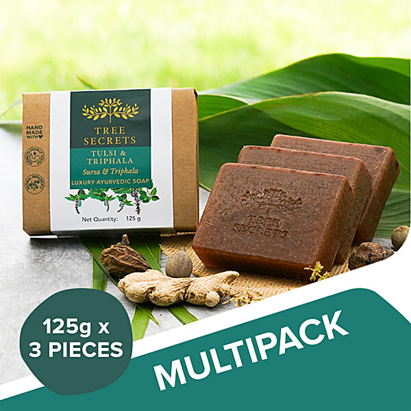 Buy Tree Secrets Luxury Ayurvedic Soap - Tulsi & Triphala Online at Best Price of Rs 299.01 ...
