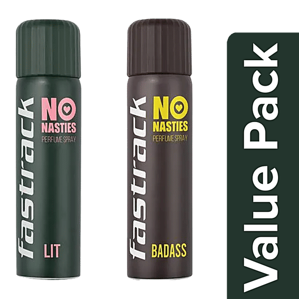 Buy Fastrack No Nasties Perfume Spray - Lit & Badass, 135 ml Each ...