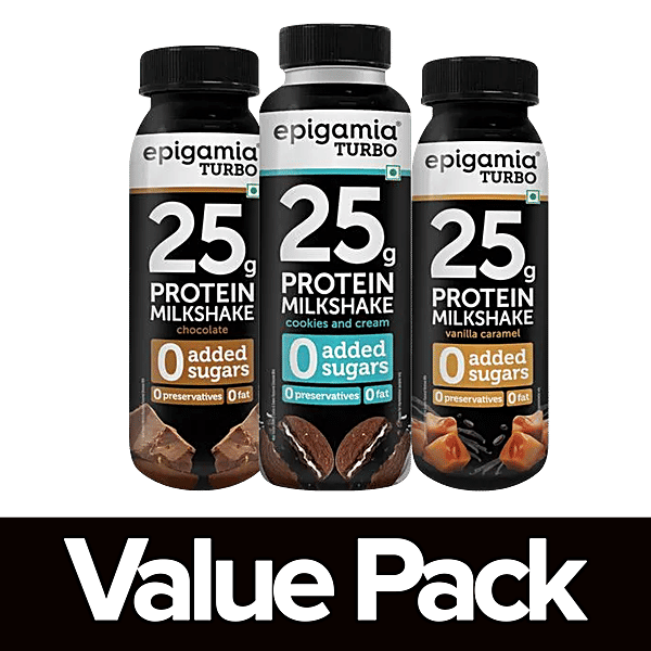 Buy Epigamia Turbo Chocolate + Turbo Cookies & Cream + Turbo Vanilla ...