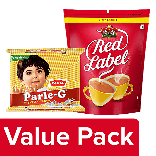 Buy bb Combo Red Label Tea, 1 Kg + Parle Gluco Biscuits - Parle-G, 800g ...