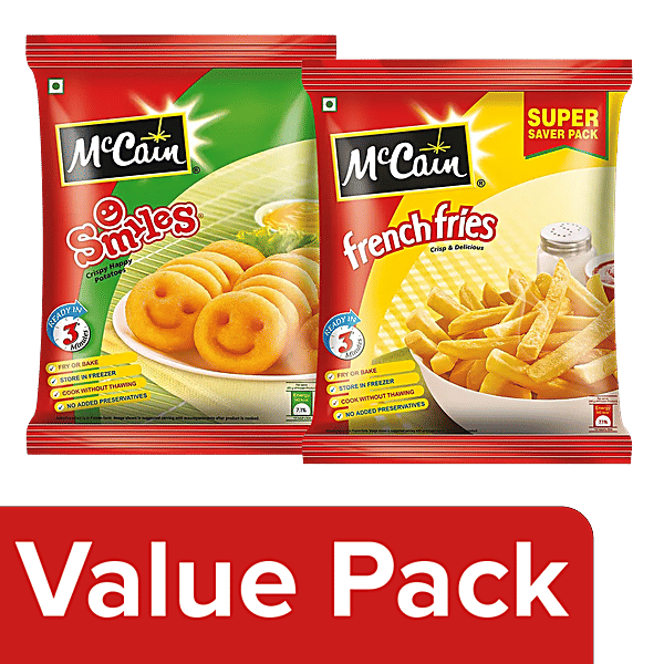 Buy McCain French - Fries, 1.25 kg + Smiles Crispy - Happy Potatoes ...