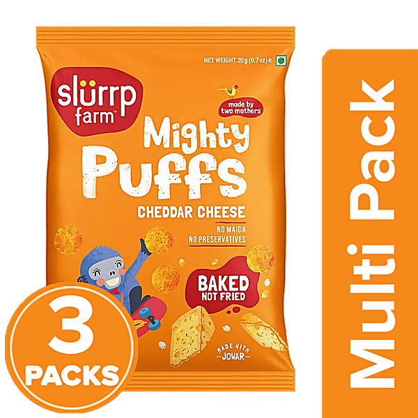 Buy Slurrp Farm Mighty Puffs - Cheddar Cheese Online at Best Price of ...