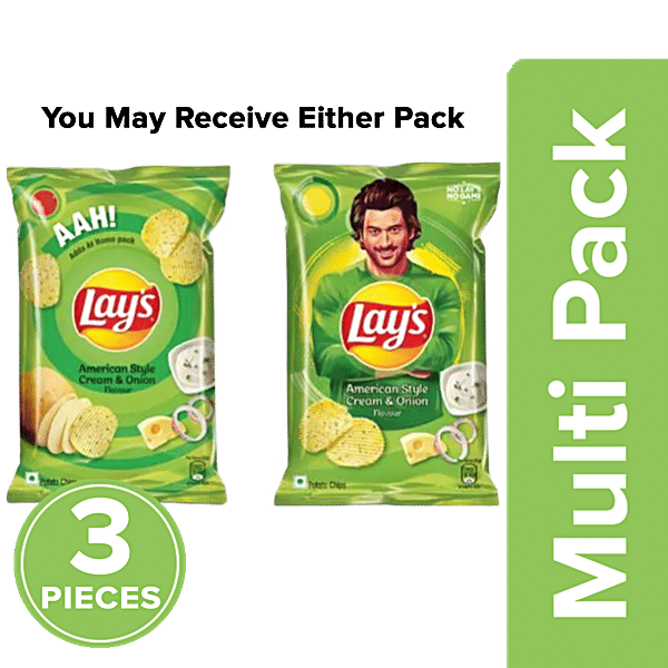 Buy Lay's American Style Cream & Onion Flavour Potato Chips Online at ...