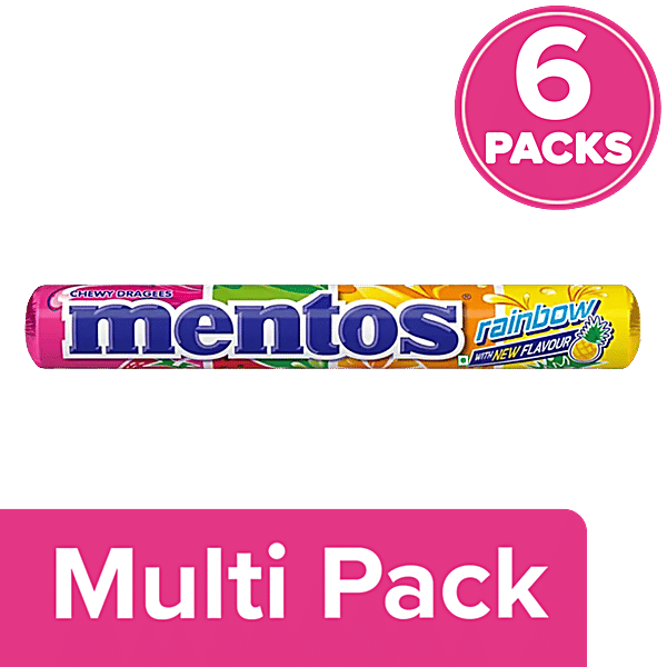 Buy Mentos Chewy Dragees - Rainbow Assorted Flavour Online at Best ...