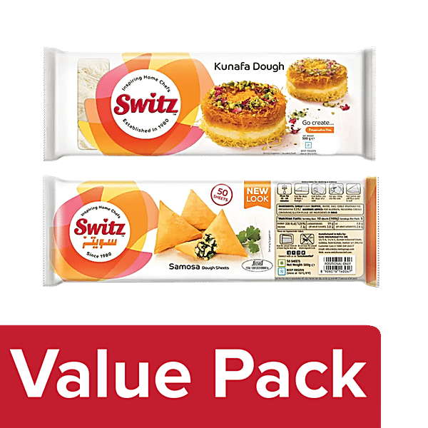 Buy Switz Samosa Dough 50 Sheets + Kunafa Dough Or Shredded Filo 500 g ...