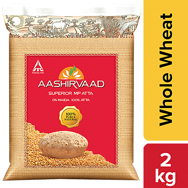 Buy Aashirvaad Atta Whole Wheat 2 Kg Pouch Online At Best Price of Rs ...