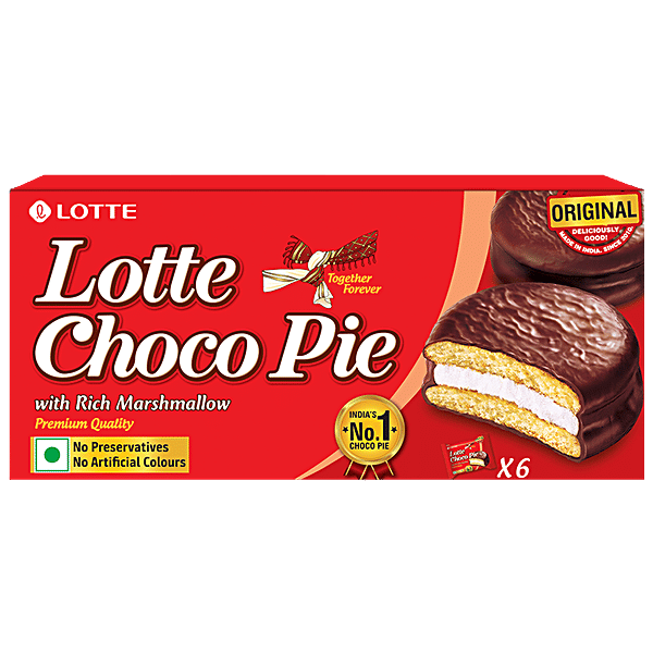 Buy Lotte Choco Pie 168 g Box, Pack of 6, Premium Quality, 100% ...