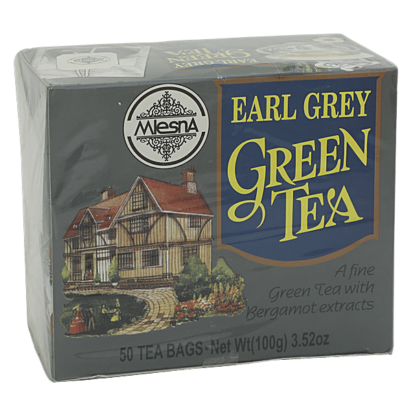 Buy Mlesna Flavored Green Tea Bags - Earl Grey 2 gm Carton (Pack of 50 ...