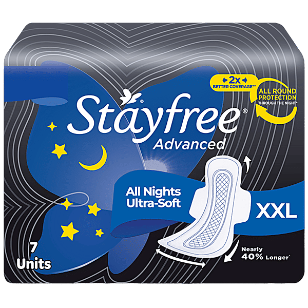Buy Stayfree Sanitary Pads Advanced All Nights Soft Ultra Thin Xl With ...