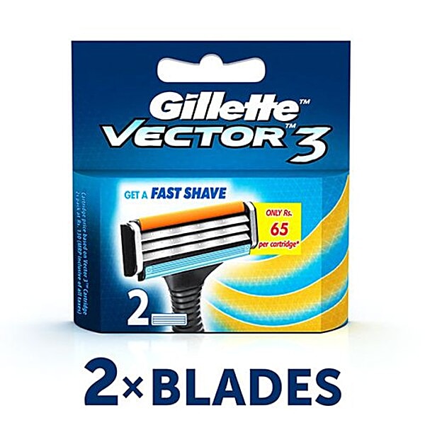 Buy Gillette Vector 3 Cartridges 2 Pcs Online at the Best Price of Rs ...
