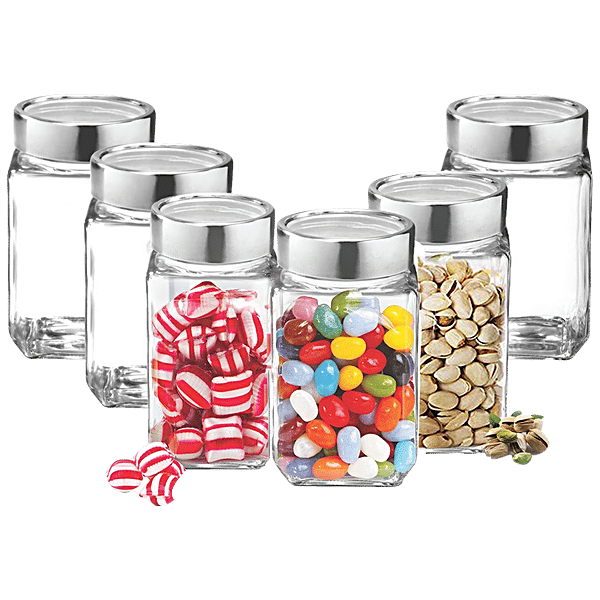 Buy Treo Storage Jar - Transparent, Glass, Plain, Cube Online at Best ...
