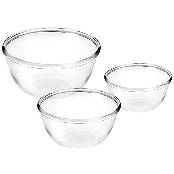 Buy Treo Glass Mixing Bowls Bakeware Set Online at Best Price of Rs 560 ...