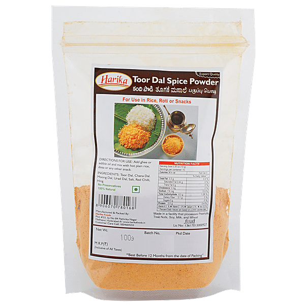 Buy Harika Kandi Toor Dal Powder 100 Gm Pouch Online at the Best Price ...