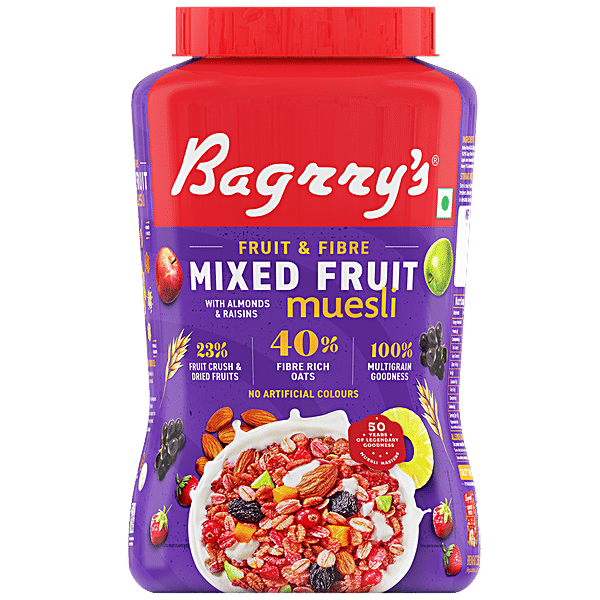 Buy Bagrrys Fruit N Fibre Muesli Mixed Fruit 1 Kg Jar Online At Best ...