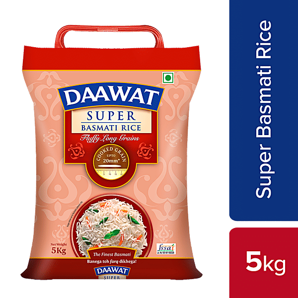 Buy Daawat Basmati Rice Super 5 Kg Pouch Online At Best Price of Rs 659 ...