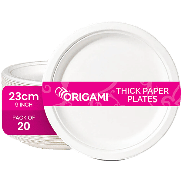 Buy Origami Plain Paper Party Plates 23 Cm 20 Pcs Online At Best Price ...