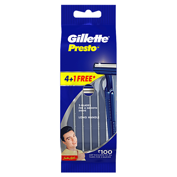 Buy Gillette Ready Shaver - Presto 5 pcs Pouch Online at Best Price. of ...