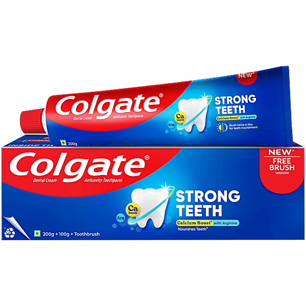 Buy Colgate Toothpaste Strong Teeth Dental Cream Anti Cavity 300 Gm ...