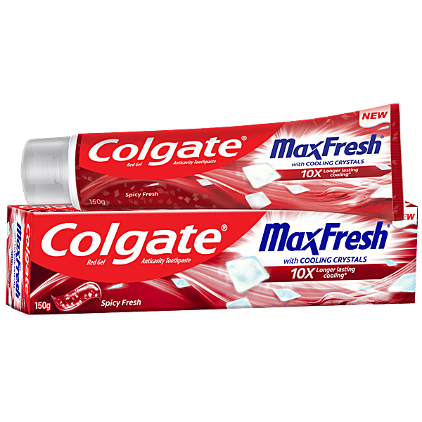 Buy Colgate Toothpaste Maxfresh Spicy Red Gel 150 Gm Online At Best ...