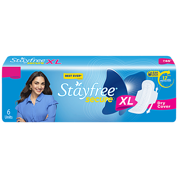 Buy Stayfree Sanitary Pads Secure Dry Cover With Wings 7 Pads Online At ...