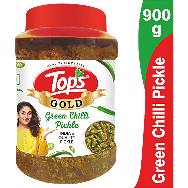 Buy Tops Premium Pickle Green Chilly 950 gm Bottle Online at the Best ...