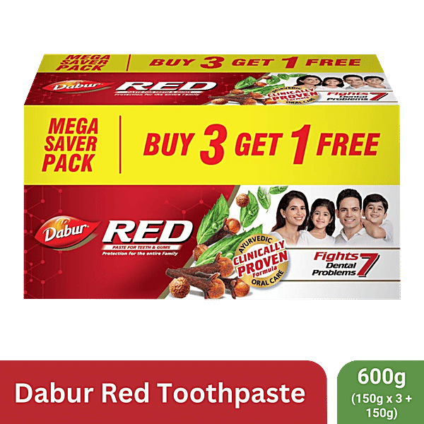 Buy Dabur Red Toothpaste Mega Saver Pack 150 Gm Online at the Best ...