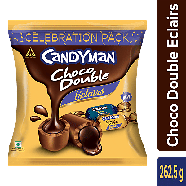 Buy Candyman Choco Double Eclairs Birthday Pack 400 Gm Pouch Online at ...