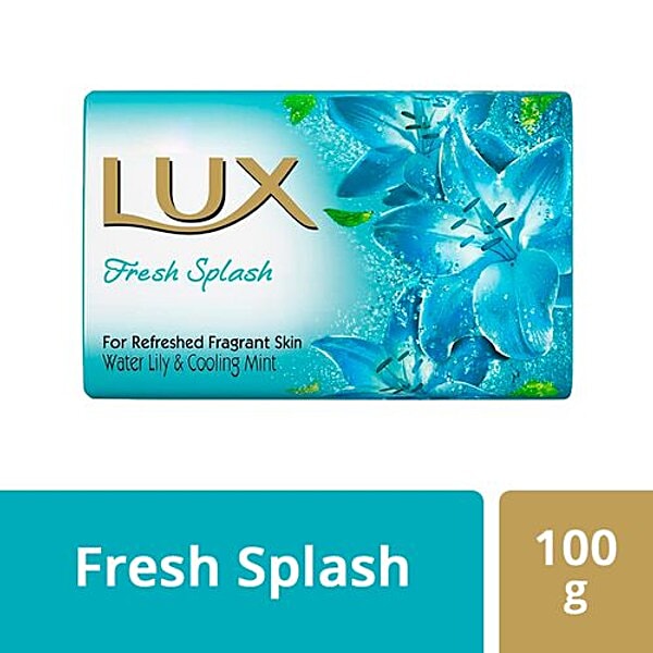 Buy Lux Bathing Soap Fresh Splash With Cooling Mint Sea Minerals 100 Gm ...