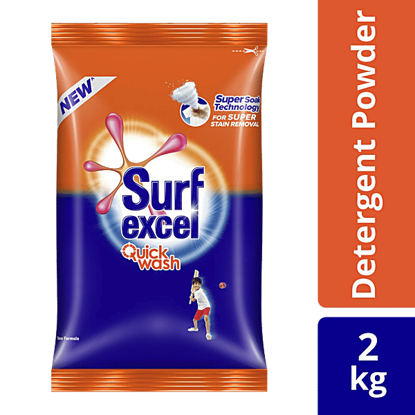Buy Surf Excel Quick Wash Detergent Powder 2 kg Online at Best Price ...