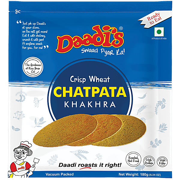 Buy Daadis Golden Wheat Crisps - Chatpata Spl Khakhra (Whole Wheat ...