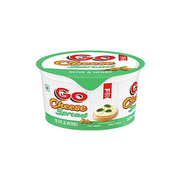 Buy Go Cheese Spread - Olive & Herbs (Soft & Creamy) 200 gm Cup Online ...