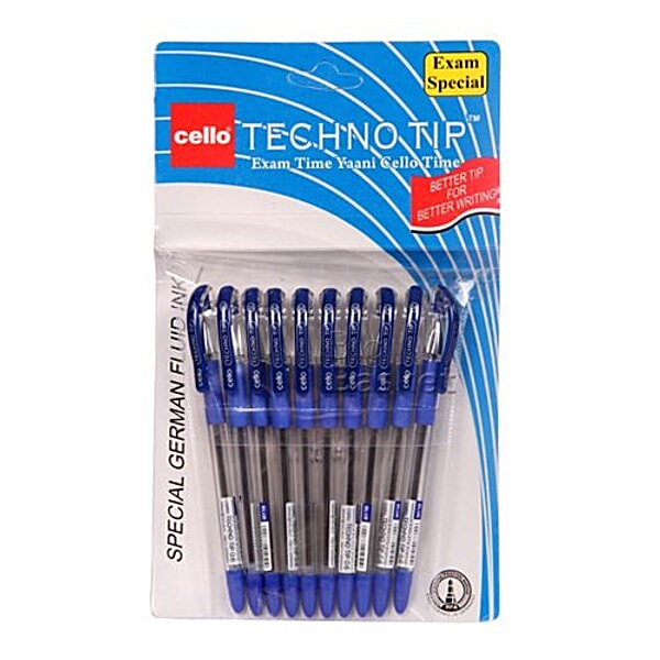 Buy Cello Techno Tip Ballpoint Pens Blue 10 Pcs Online At Best Price of ...