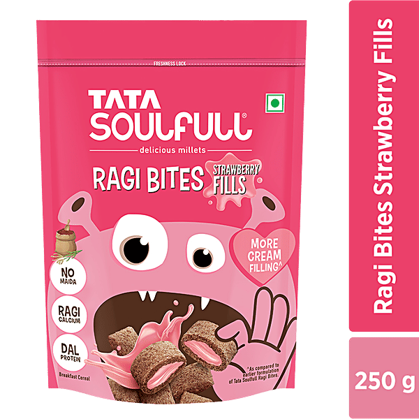 Buy Soulfull Ragi Bites Strawberry Fills 250 Gm Carton Online At Best ...