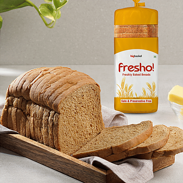 Buy Fresho Bread Brown, Safe & Preservative Free 400 Gm Online At Best ...