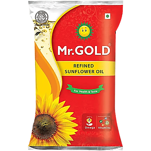 Buy Mr Gold Refined Oil Sunflower 1 Ltr Pouch Online At Best Price of ...