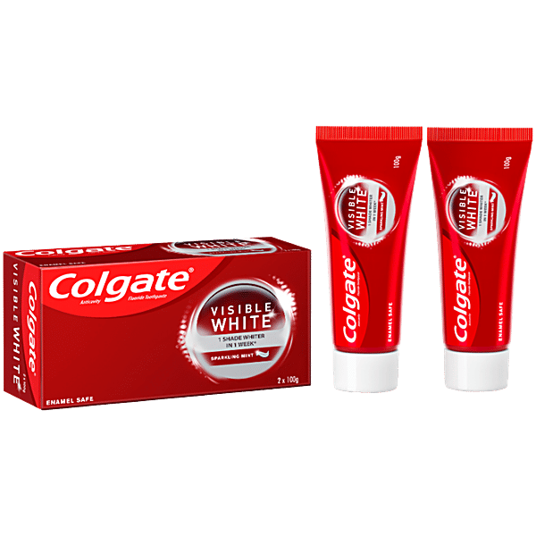 Buy Colgate Toothpaste Visible White Saver Pack 200 Gm Online At Best ...