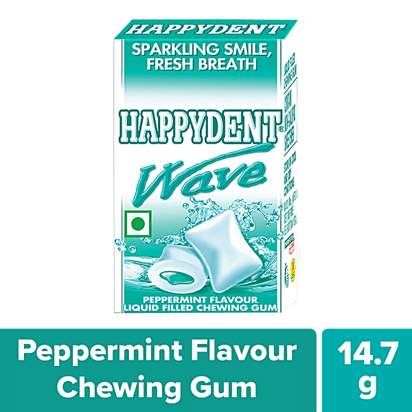 Buy Happydent Wave Liquid Chewing Gum Peppermint Flavour 176 Gm Carton ...