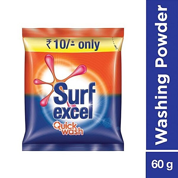 Buy Surf Excel Quick Wash Detergent Powder 60 Gm Pouch Online At Best ...