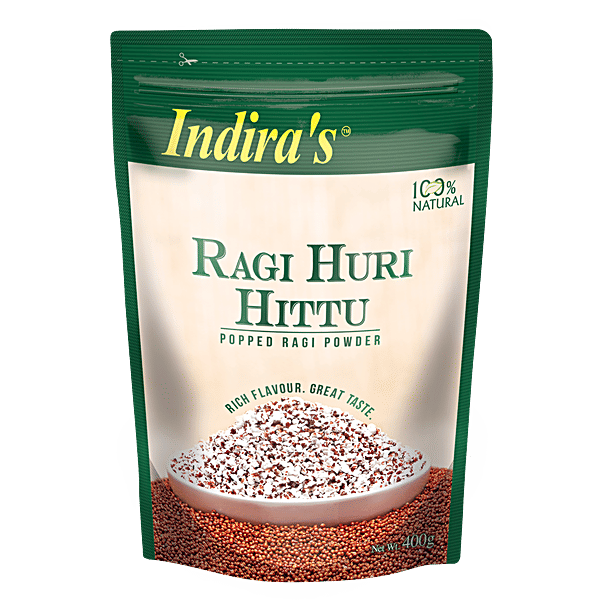 Buy Indira's Ragi - Huri Hittu 400 gm Pouch Online at Best Price. of Rs 89 - bigbasket